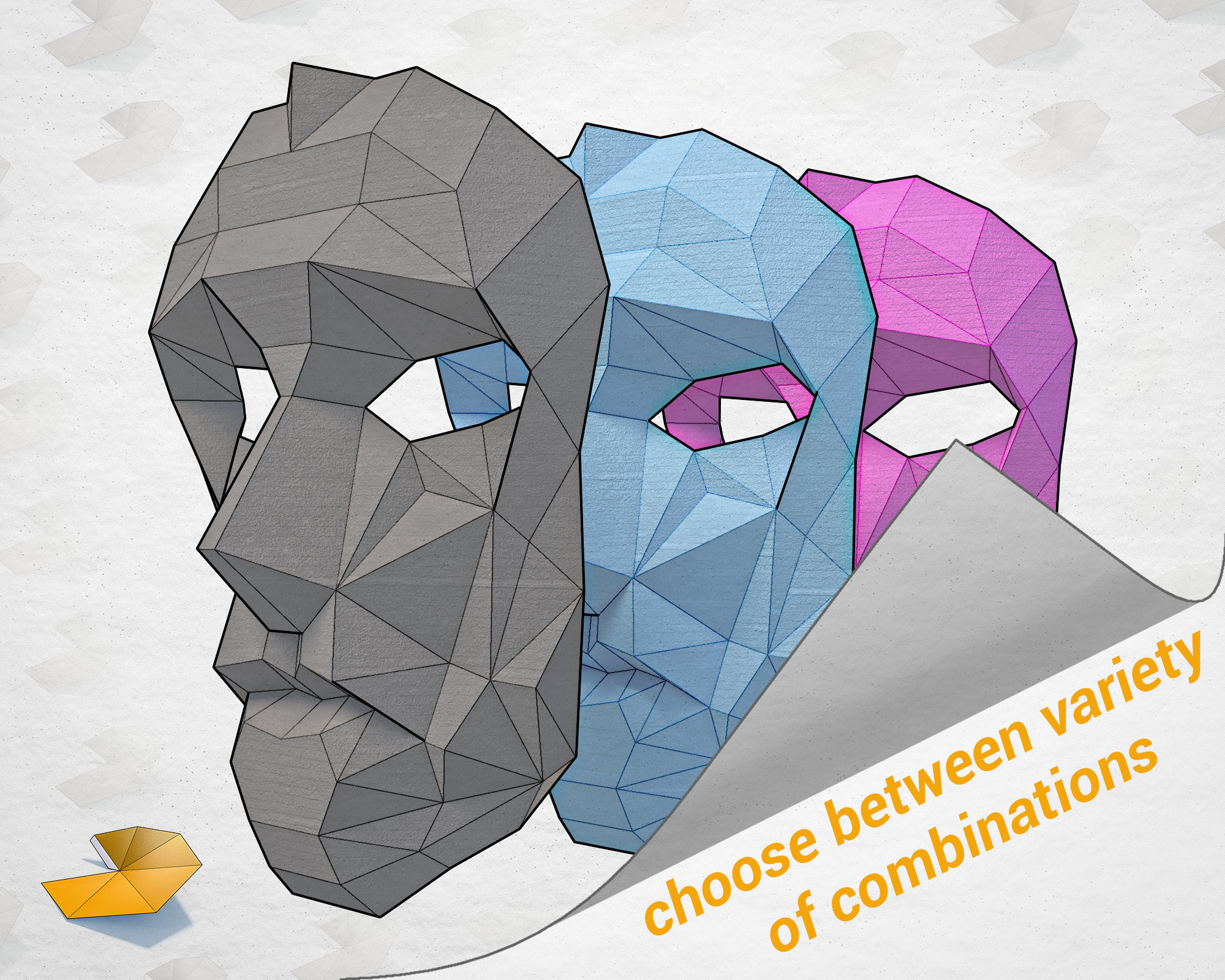 Front Man Mask From Squid Game, Papercraft Low Poly Template - PDF, SVG ...