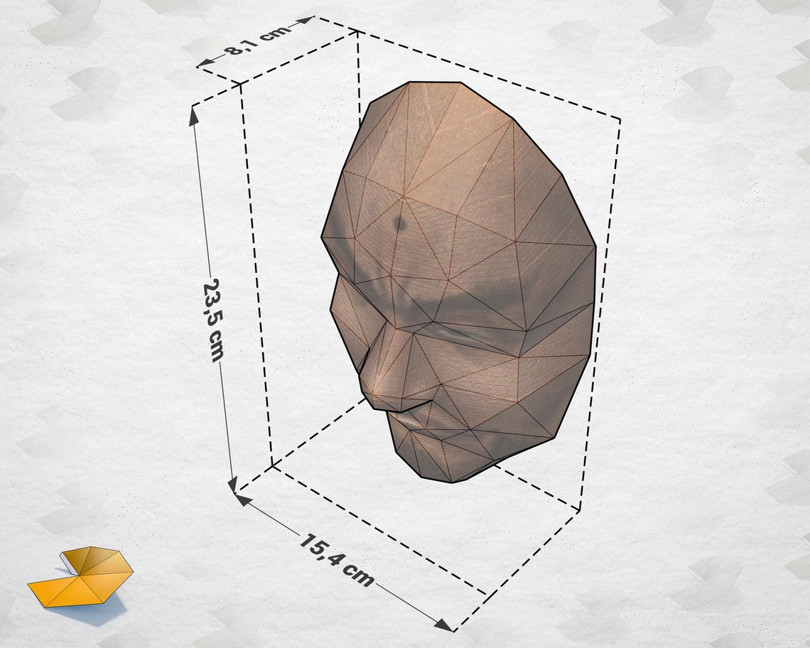 Blacksmith Mask From Metin2, Low Poly Papercraft Template - PDF, SVG ...
