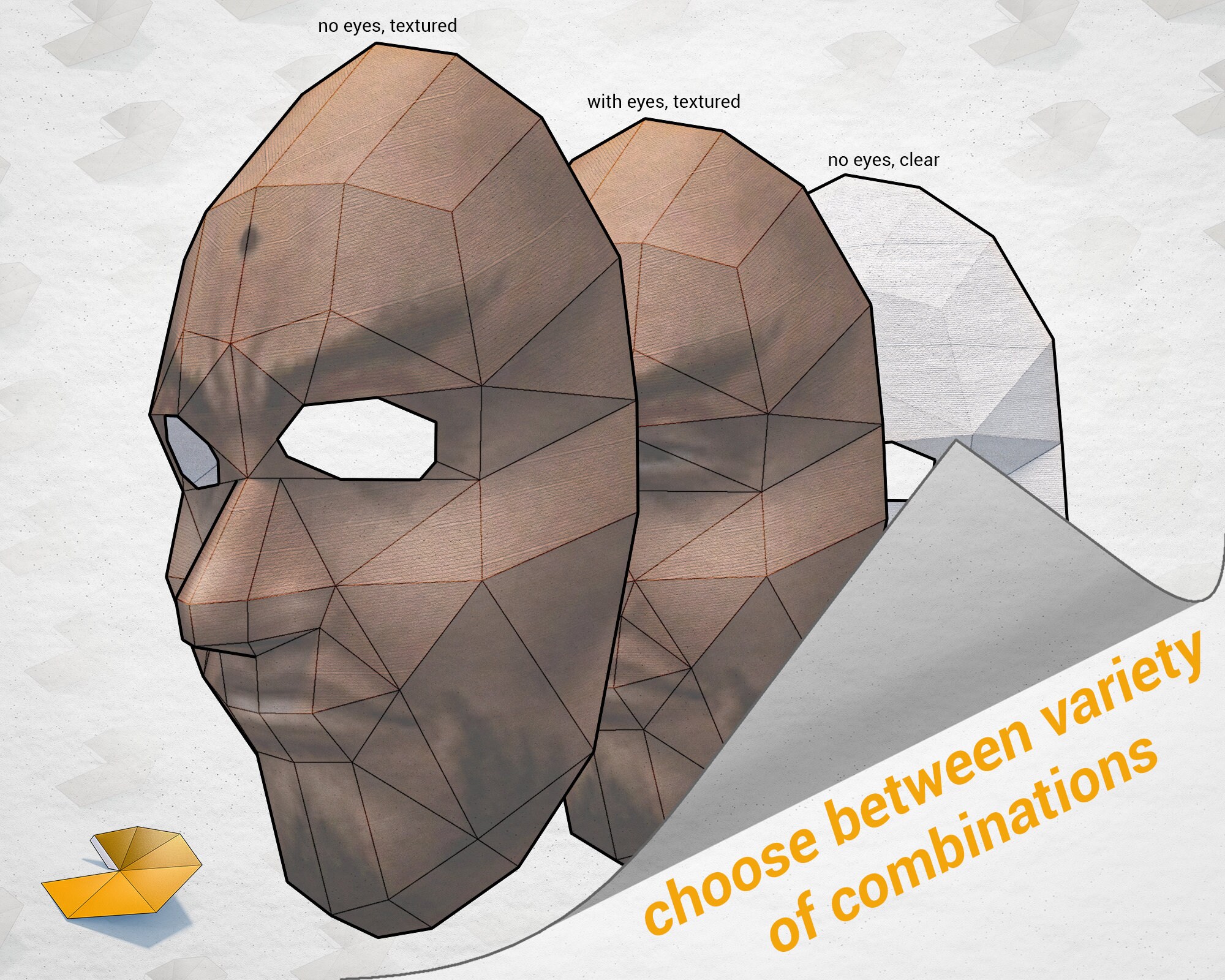 Blacksmith Mask From Metin2, Low Poly Papercraft Template - PDF, SVG ...