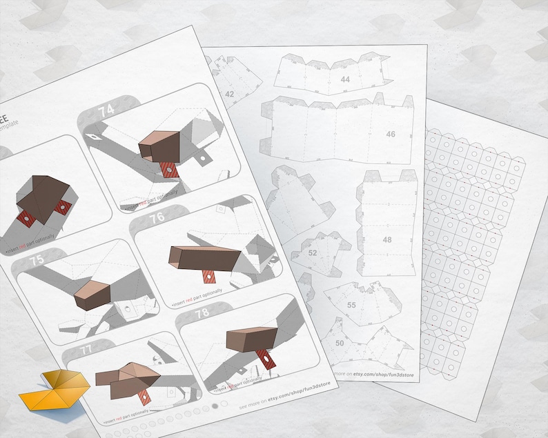 Dead Tree Low Poly Papercraft Template - PDF, SVG, DXF Files to ...