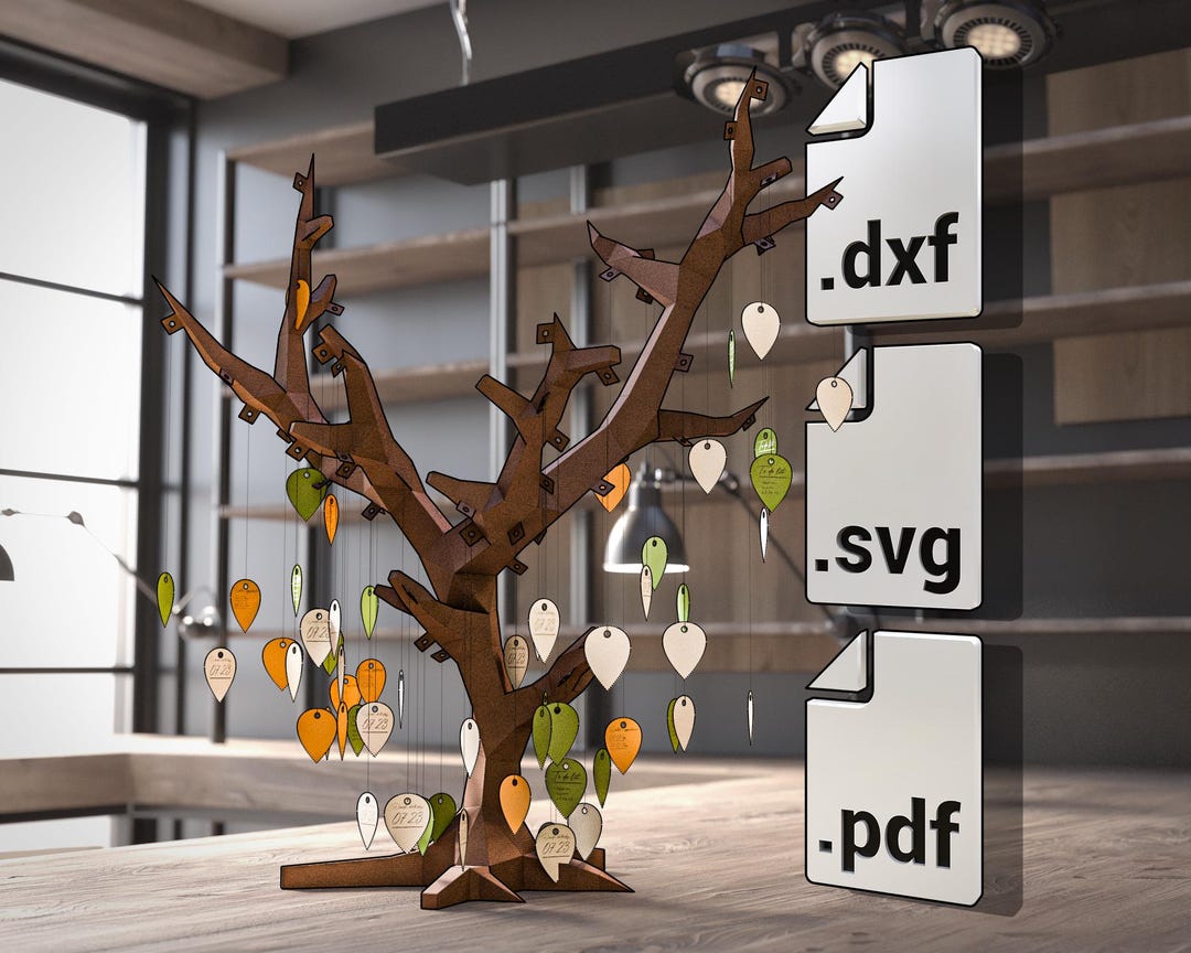 Dead Tree Low Poly Papercraft Template - PDF, SVG, DXF Files to ...