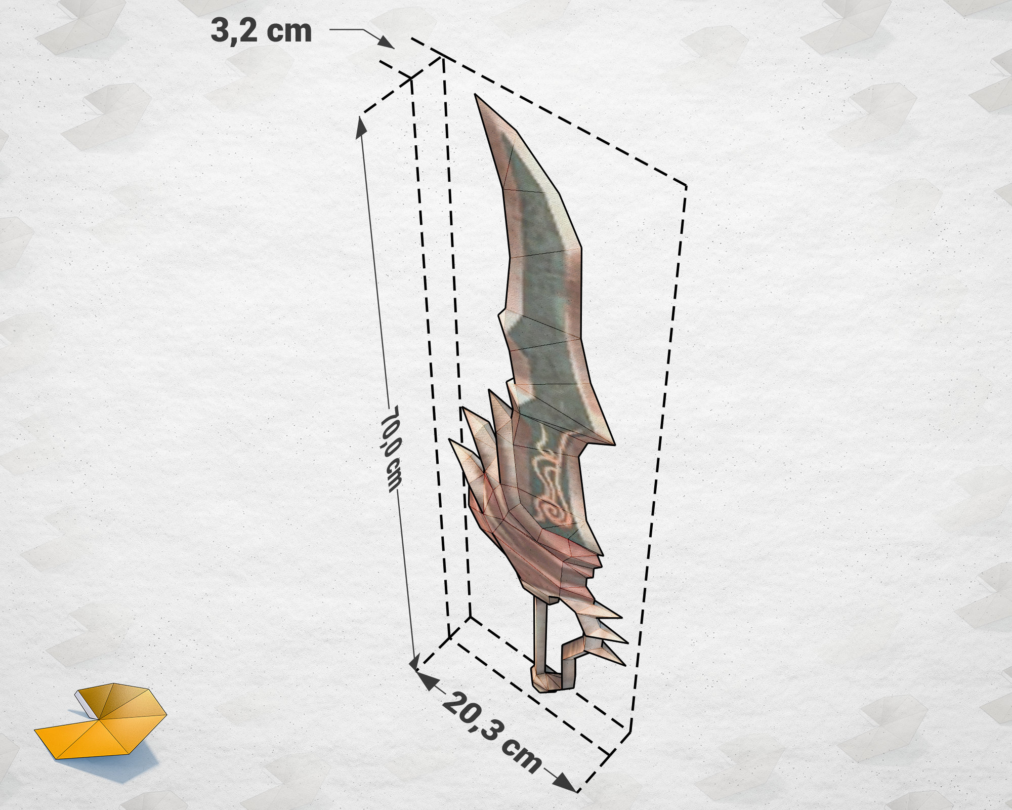 Poison Sword From Metin2, Low Poly Papercraft Template PDF, SVG, DXF ...