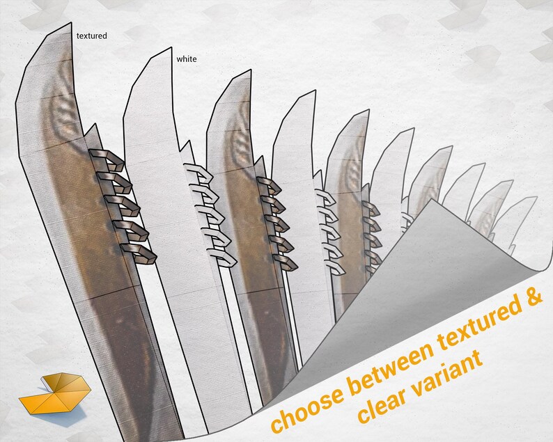 Full Moon Sword Papercraft Template: Metin2 Low Poly Cosplay (PDF, SVG ...