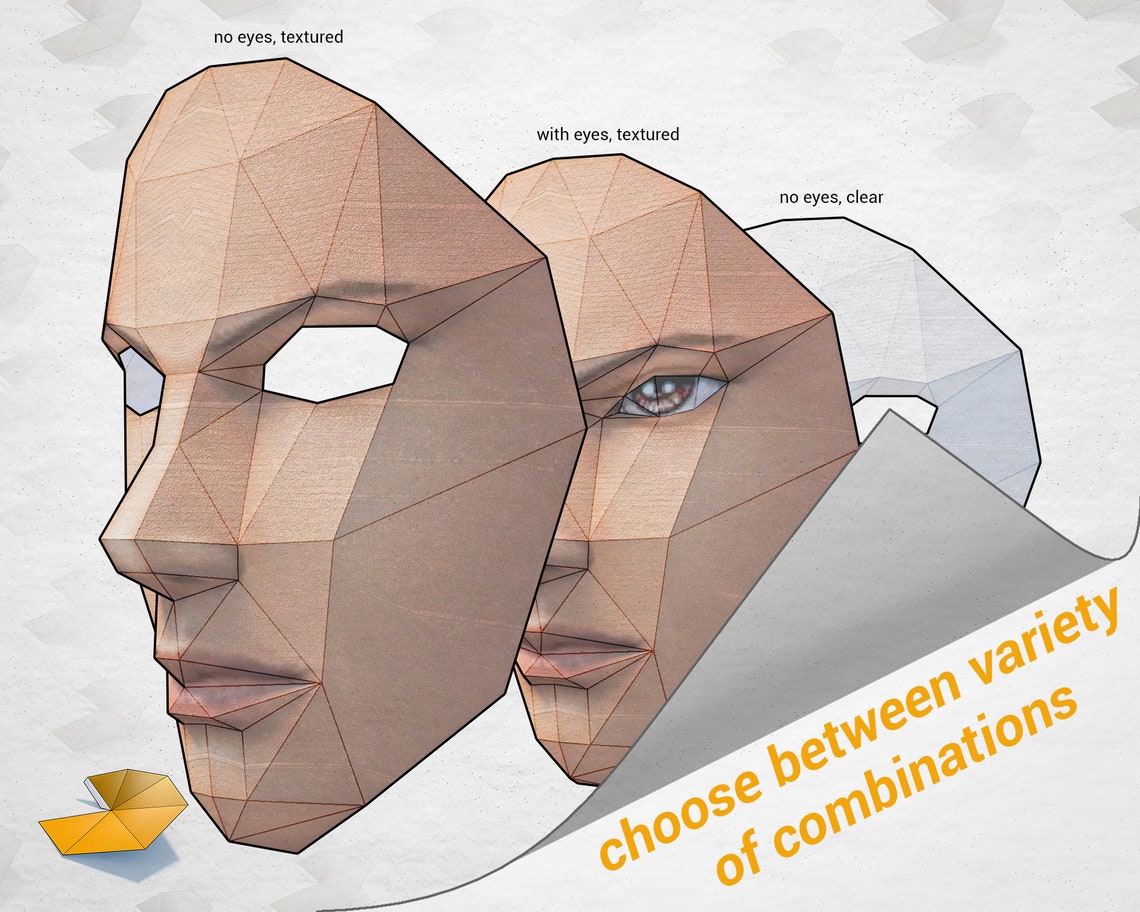 Ninja Mask From Metin2, Low Poly Papercraft Template - PDF, SVG, DXF ...