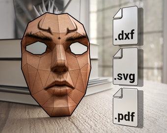 Ninja Mask From Metin2, Low Poly Papercraft Template - PDF, SVG, DXF ...