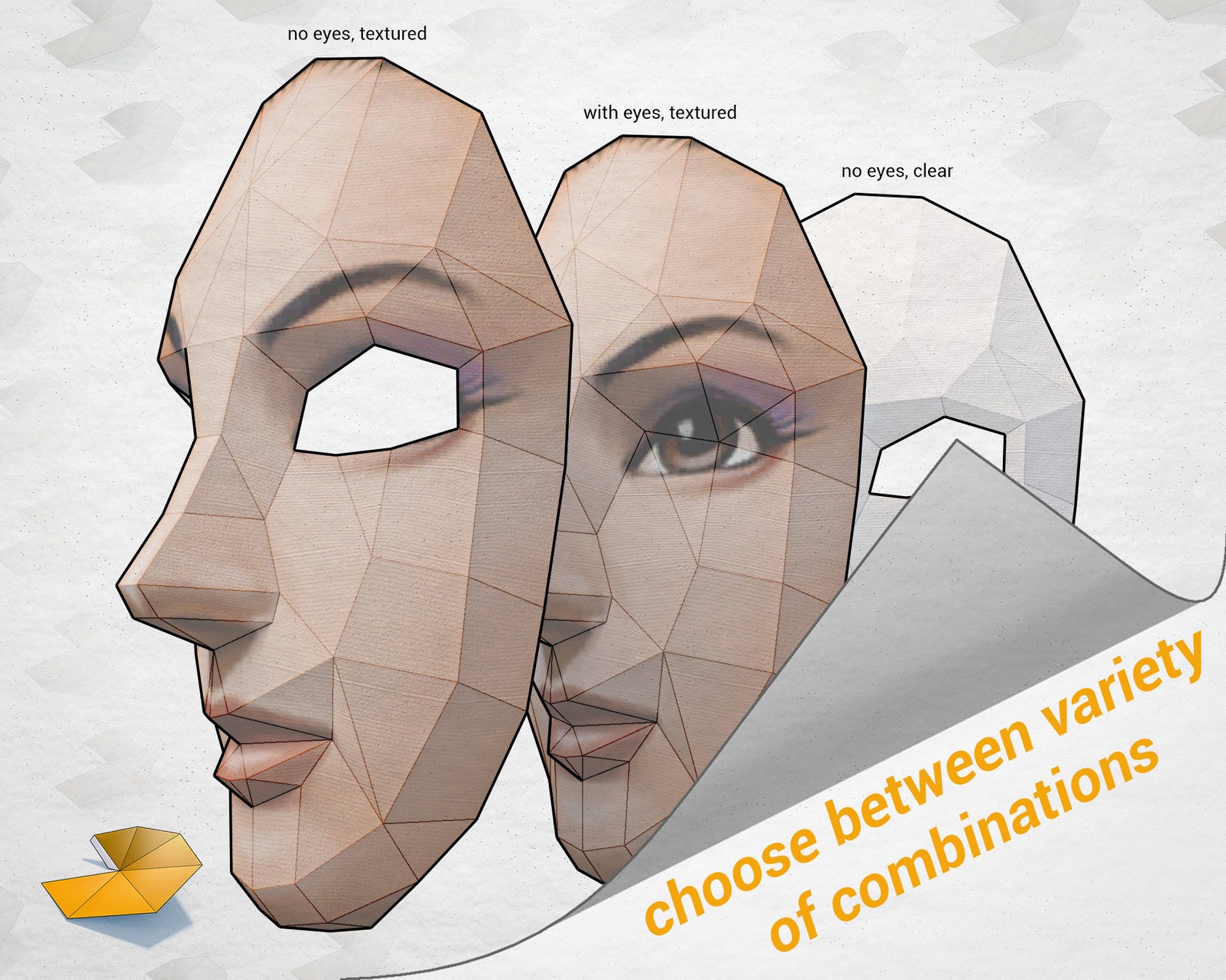 Shaman Mask From Metin2, Low Poly Papercraft Template - PDF, SVG, DXF ...