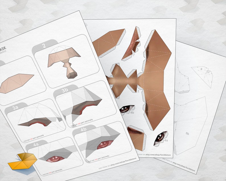 Ninja Mask From Metin2, Low Poly Papercraft Template - PDF, SVG, DXF ...