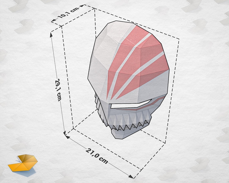 Ichigo Hollow Mask From Bleach Low Poly Papercraft Template - PDF, SVG ...