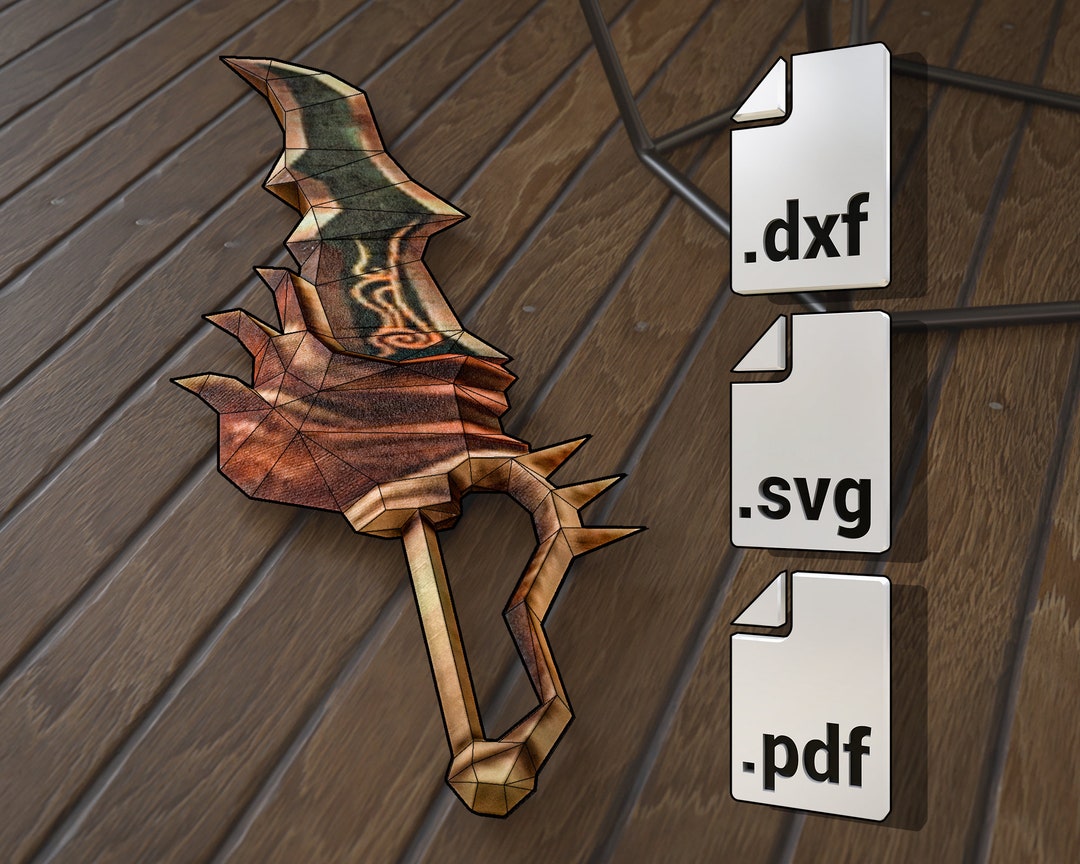 Poison Sword From Metin2, Low Poly Papercraft Template PDF, SVG, DXF ...