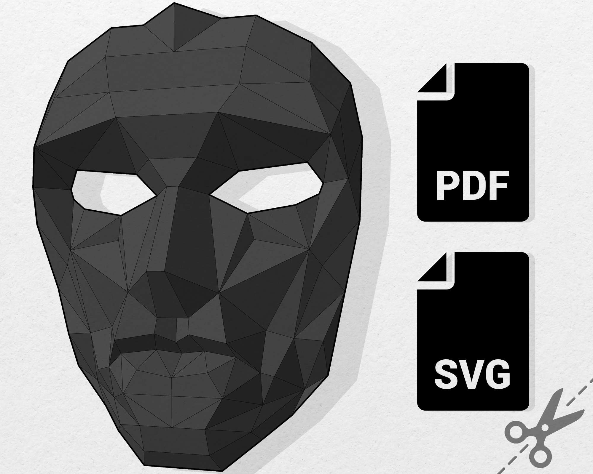 DIY Papercraft Low Poly Front Man Mask Squid Game PDF SVG - Etsy Hong Kong