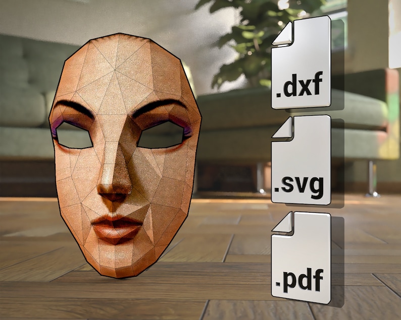 Low Poly Papercraft Mask Template Shaman From Metin2 PDF, SVG, DXF ...