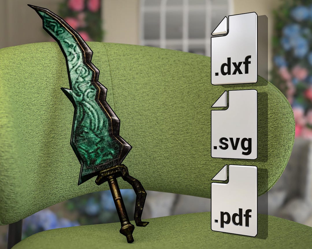 Metin2 Nymph Sword Papercraft Template: Low Poly Cosplay Prop (PDF, SVG ...