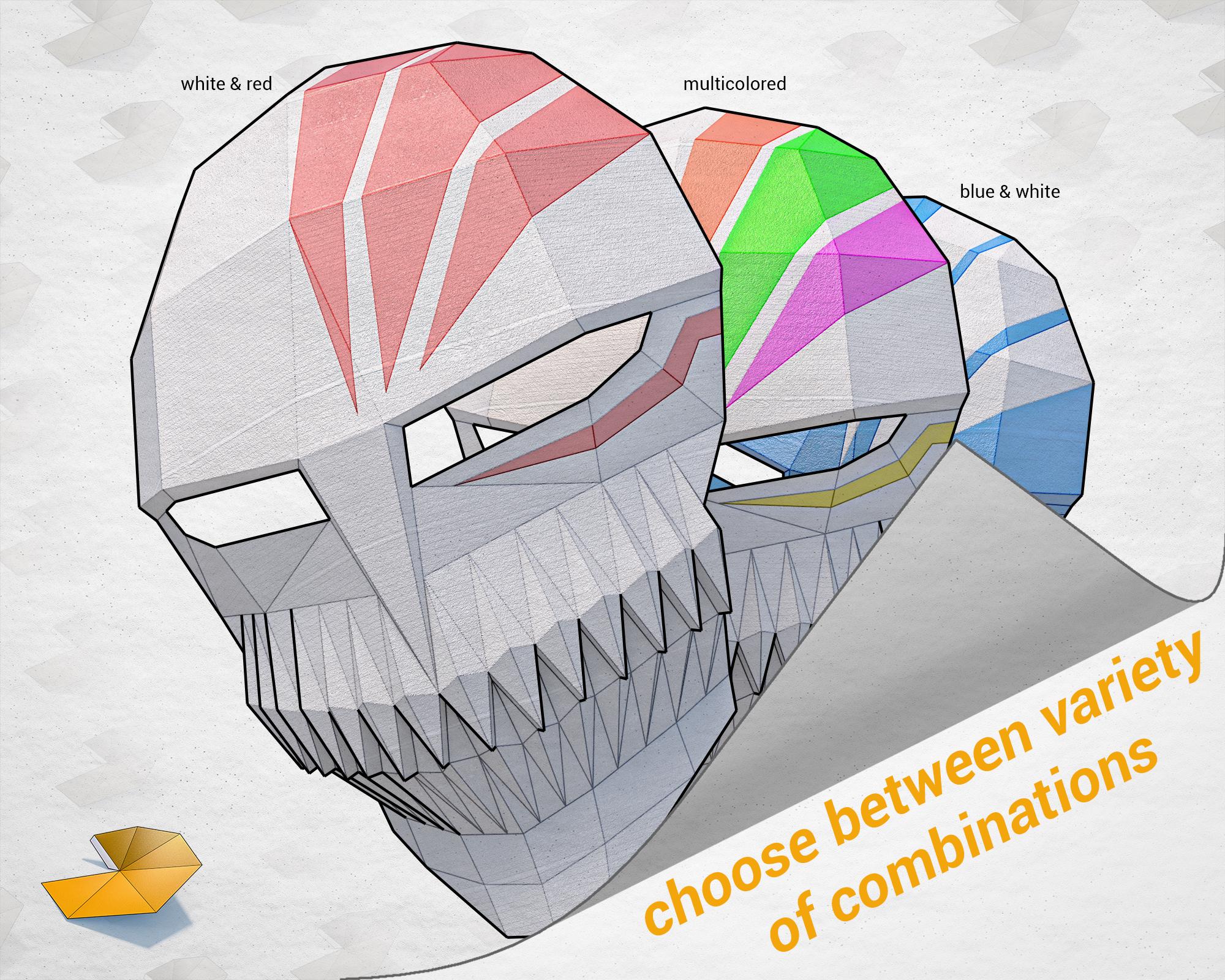 Ichigo Hollow Mask Papercraft Template – Bleach Anime DIY (pdf, Svg ...
