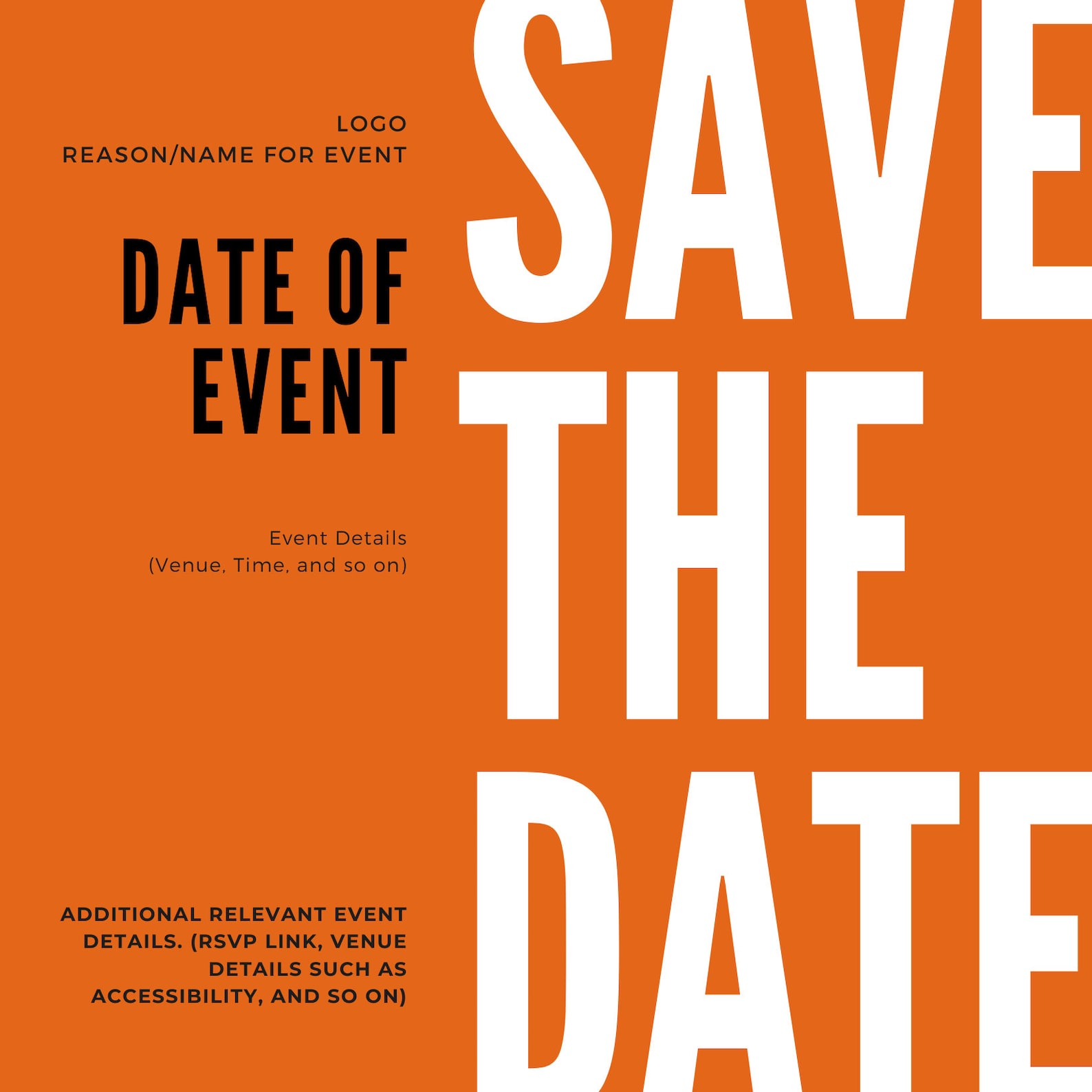 Save the Date Invitation Template - Etsy