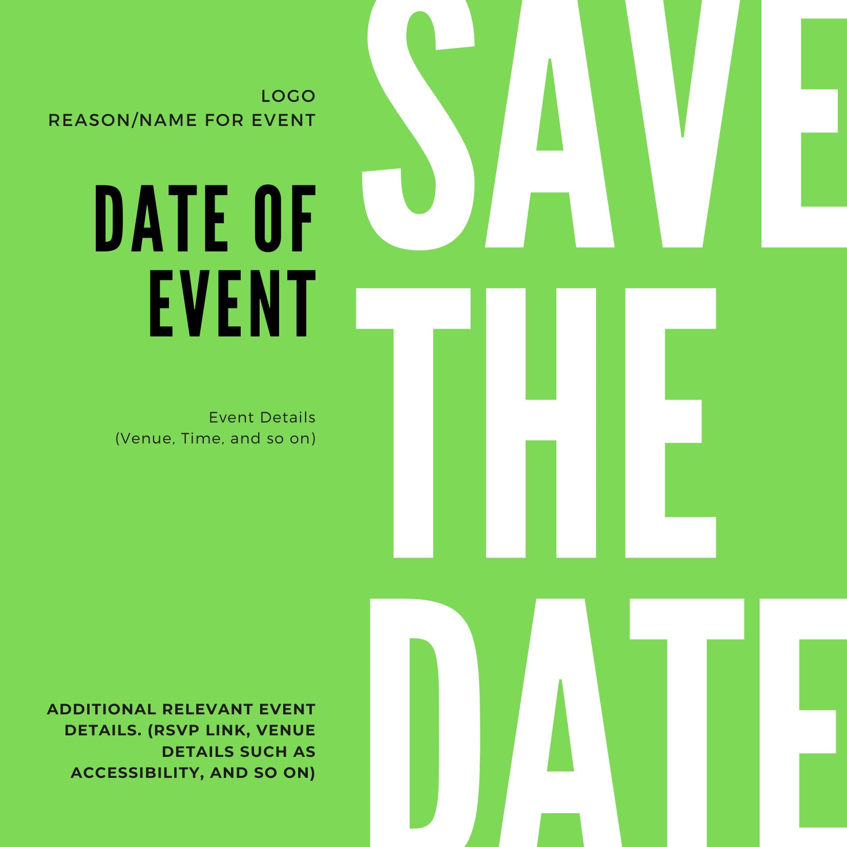 Save the Date Invitation Template - Etsy