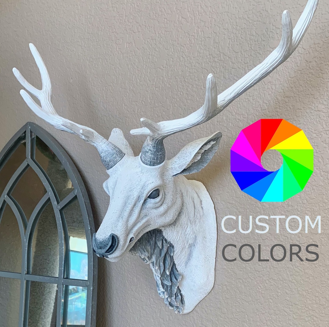 Custom Faux Deer Head Mount | Personalize Your Colors! | Fake Animal ...