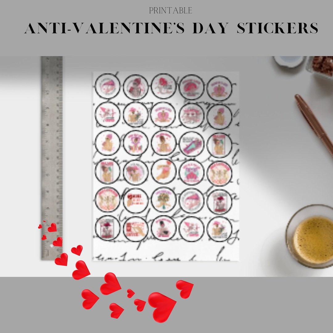 60 Anti-valentine's Day Printable Stickers - Etsy