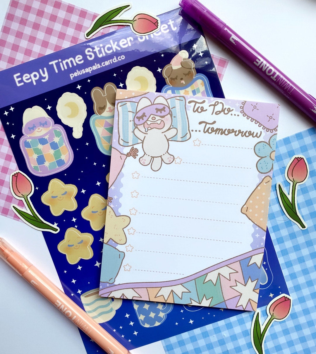 Kawaii Notepad Cute Notepad Pastel Notepad With Stickers - Etsy