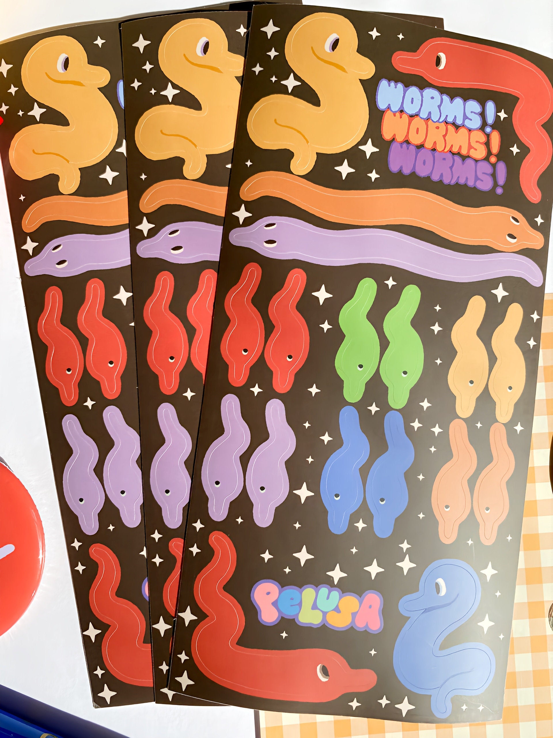 Deco Planner Stickers | Worm on a String | Funny Stickers - Etsy