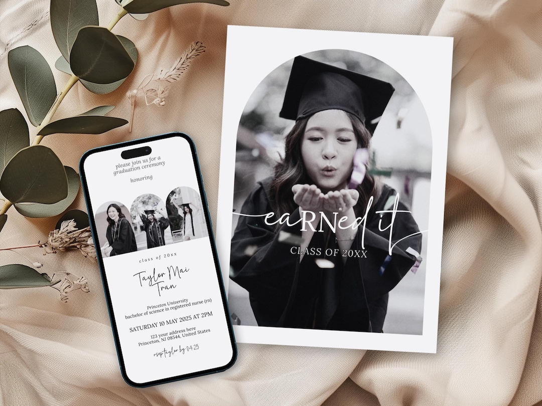 Nursing Graduation Announcement: Photo Invitation Template (digital ...