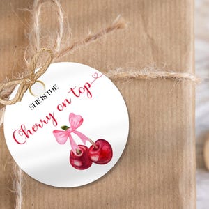 Cherry on Top Thank You Tag Template, Editable Cherries Tag, She is the ...