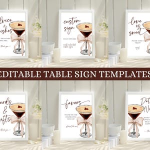 Coffee Table Signs Template, Editable Bridal Shower Sign, Customizable ...