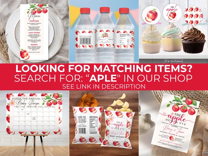 Apple Diaper Raffle Sign and Tickets, Editable Template (digital ...