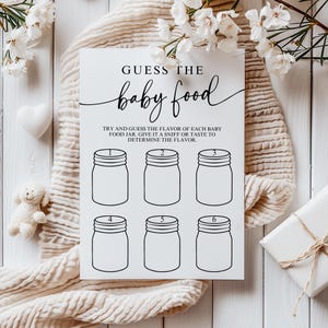 Guess the Baby Food, Baby Food Guess Game, Baby Shower Games Printable ...
