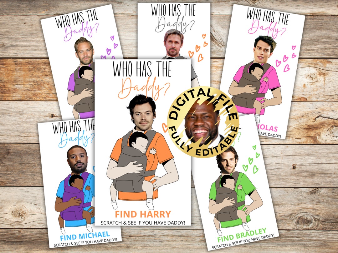 Editable Celebrity Heads Who Has the Baby Daddy Game, Funny Game Cards ...