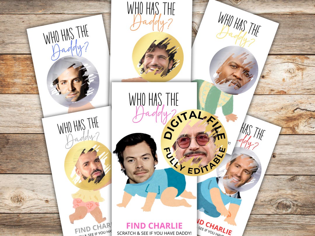 DIY Scratch off Baby Shower Game, Celebrity Daddies (digital Download ...