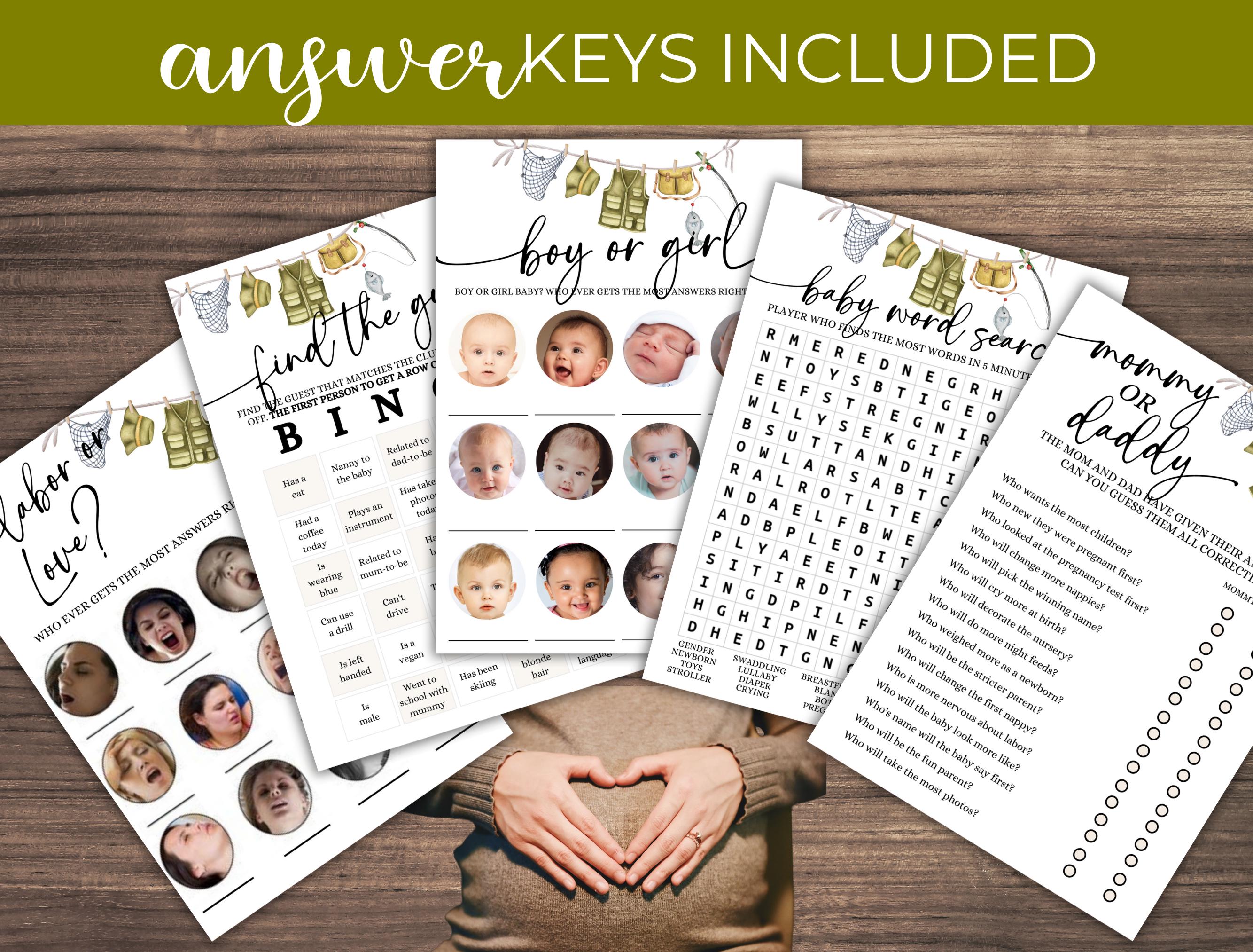 Little Fisherman Baby Shower Games Template Bundle, Editable Game Set ...