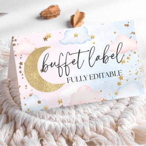 Editable Buffet Food Label Template, Twinkle Twinkle Little Star Buffet ...