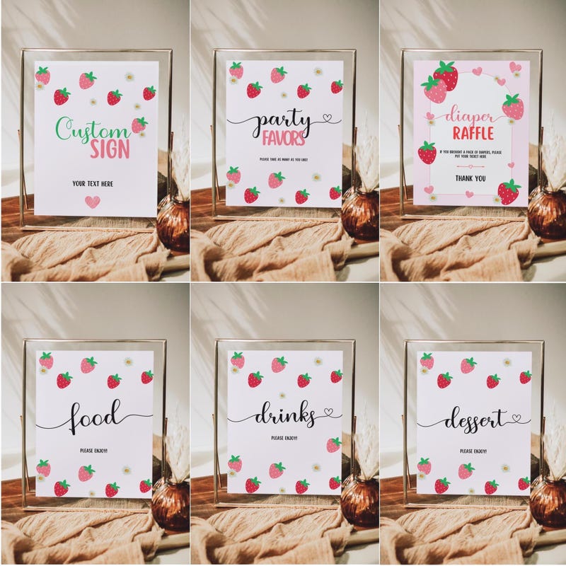 Strawberry Signs - Etsy