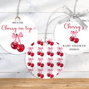 Cherry on Top Thank You Tag Template, Editable Cherries Tag, She is the ...