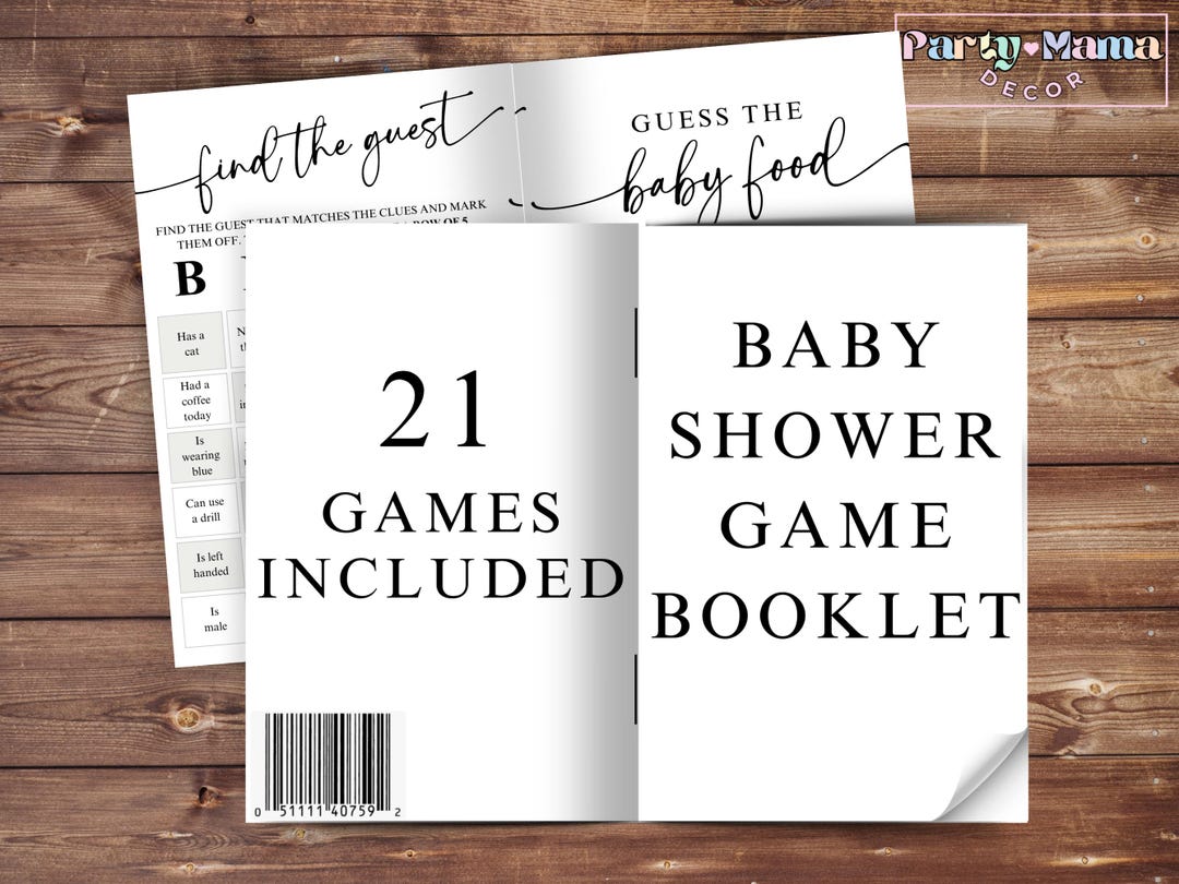 DIY Baby Shower Game Booklet, 21 Games Template (canva Editable) - Etsy