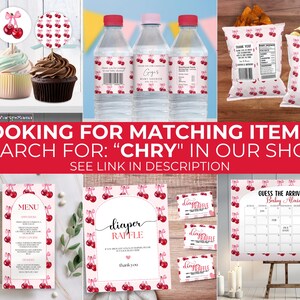 Editable Cherry on Top Welcome Poster for Baby Shower | Cherries Baby ...