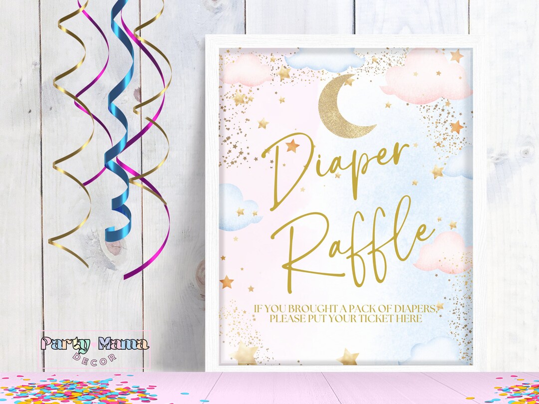 Twinkle Little Star Diaper Raffle Sign and Tickets, Diaper Raffle Sign ...