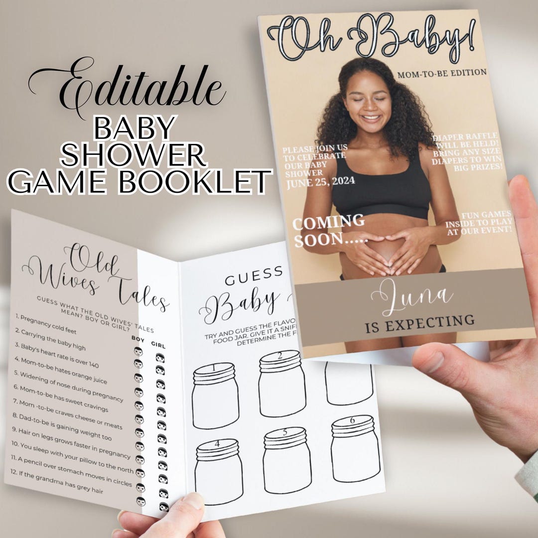 Editable Baby Shower Games Booklet, Modern Gender Neutral Design (24 ...