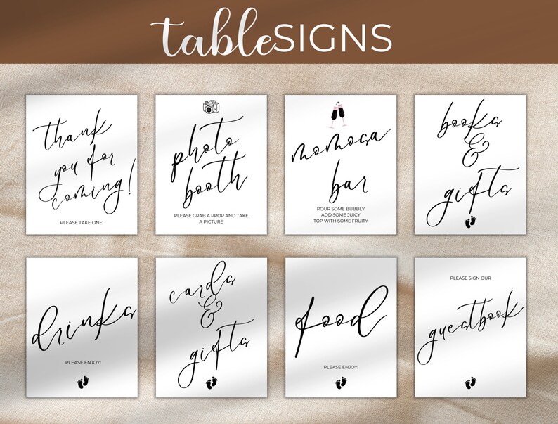 Minimalist Baby Shower Games Bundle, Bingo, Editable Template (digital ...