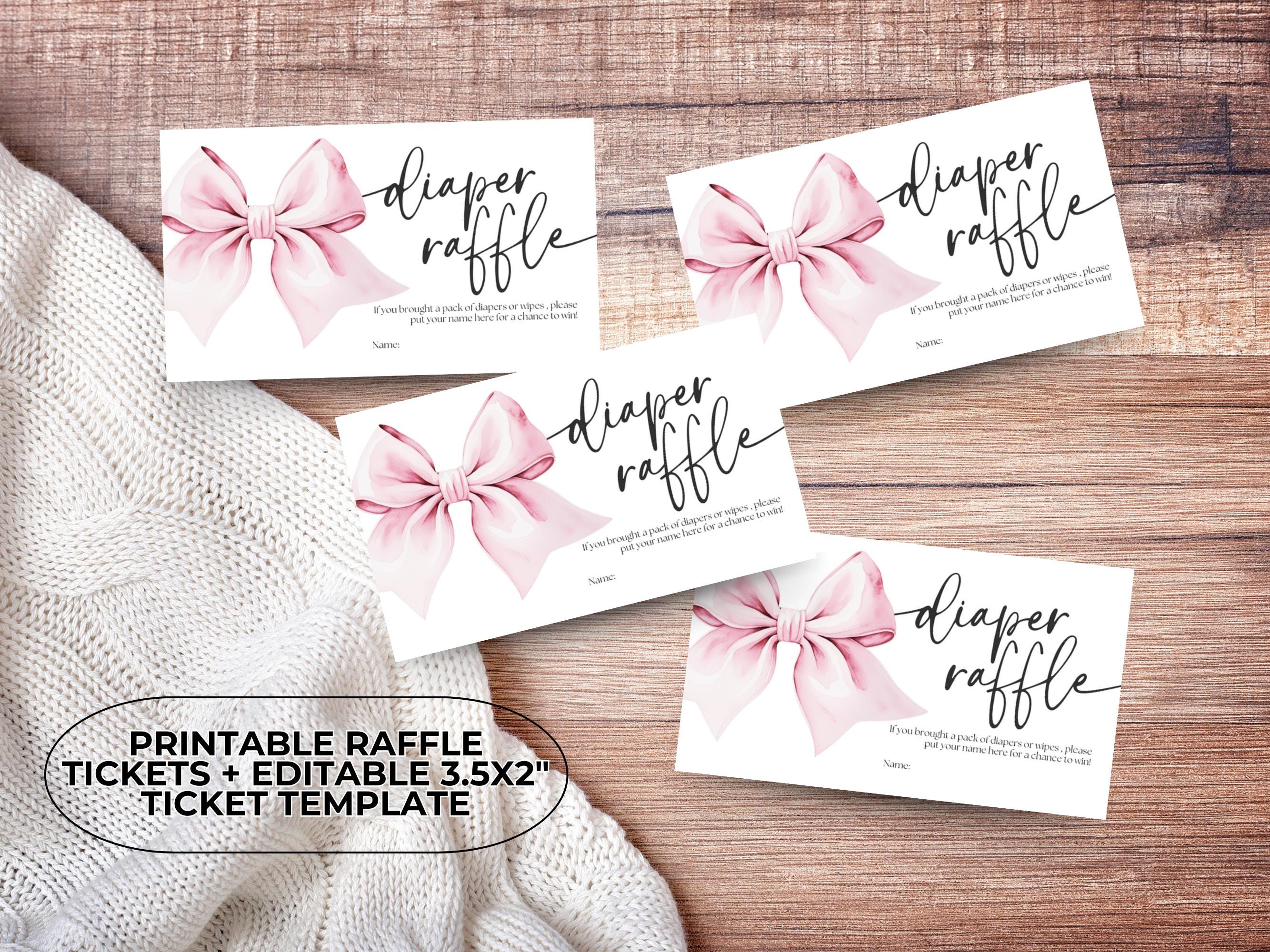 Pink Bow Diaper Raffle Sign, Girl Baby Shower (digital Template) - Etsy