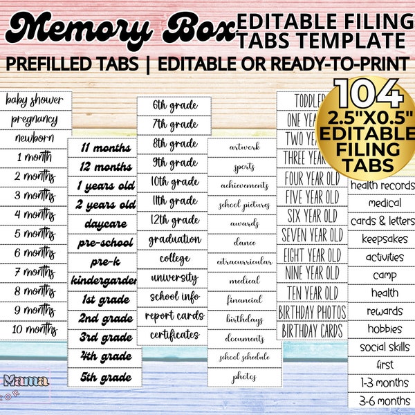 Editable File Folder Template - Etsy