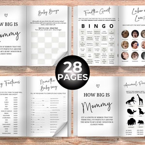 DIY Baby Shower Booklet Template, Editable Games Bundle for Baby Shower ...