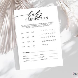 Editable Baby Prediction Game, Baby Shower Games, Printable Editable ...