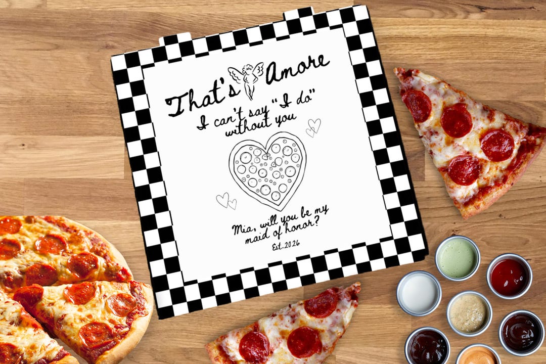 Editable Maid of Honor Pizza Box Label Template, Italian Bachelorette ...
