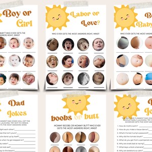 Editable Sun Baby Shower Games Bundle, Sonshine Theme, Here Comes the ...
