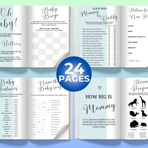 Blue Games Booklet Template for Baby Shower, Baby Shower Games Booklet ...