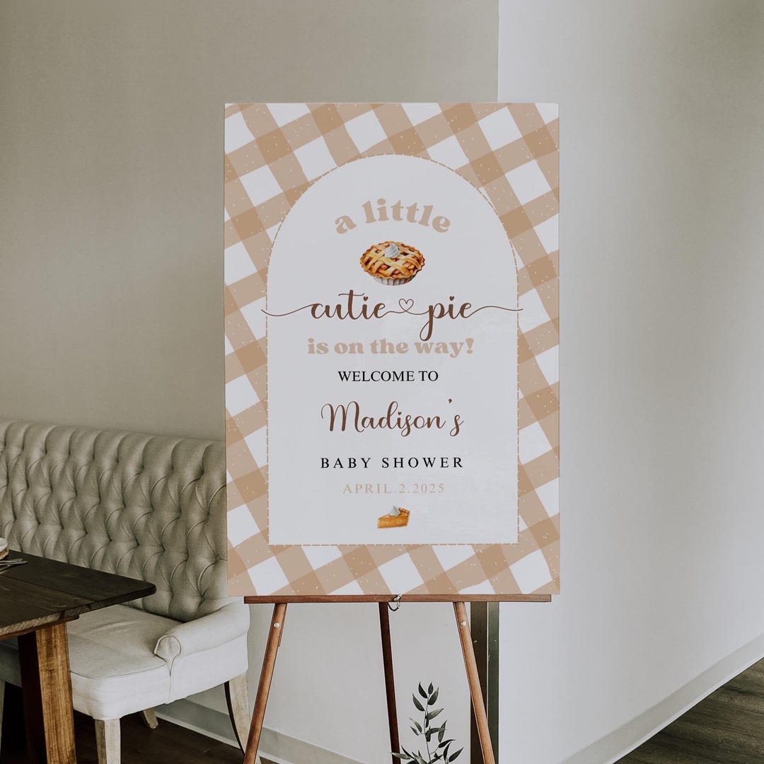 Cutie Pie Baby Shower Welcome Sign Template (digital Download) - Etsy