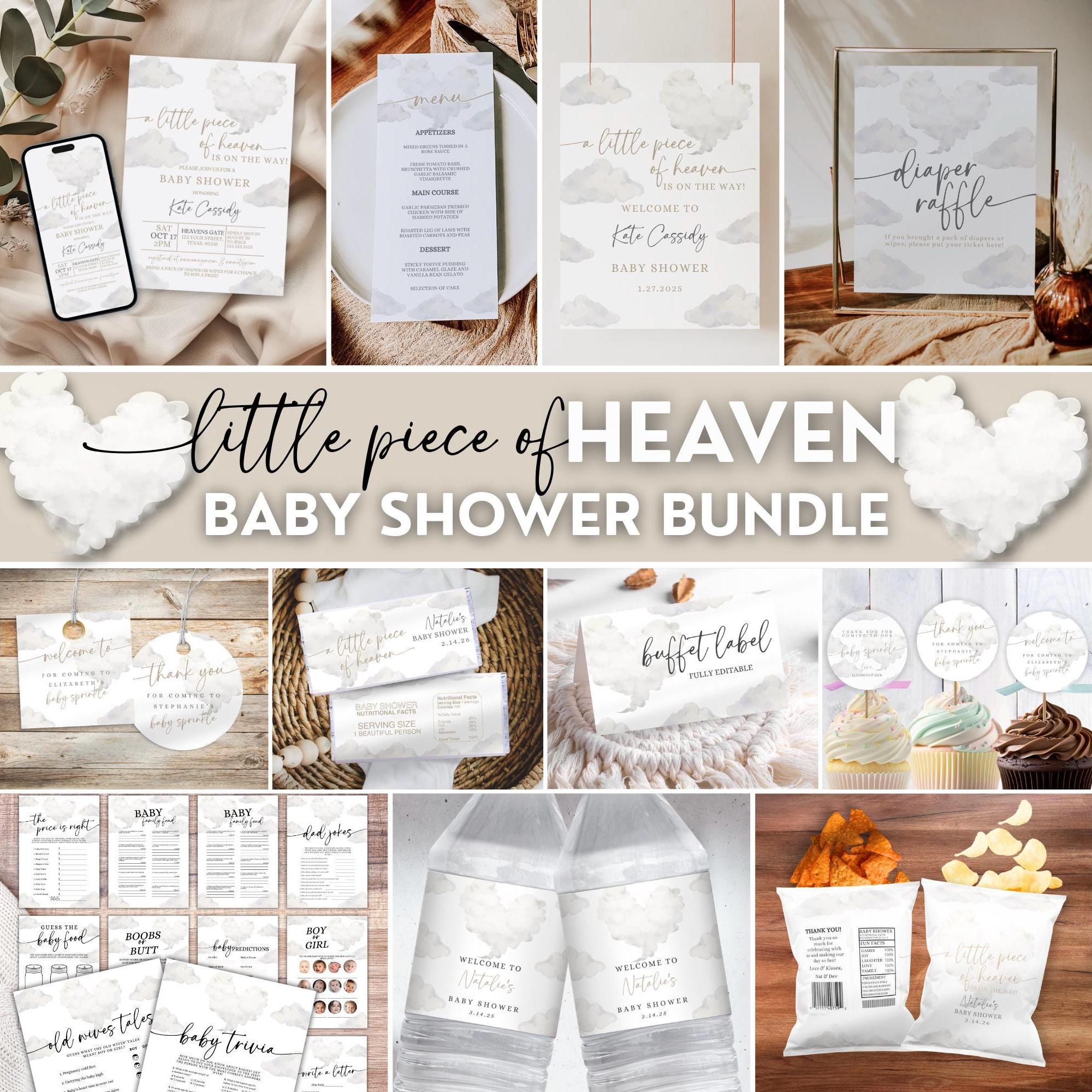 Little Piece of Heaven Baby Shower Bundle, Heavenly Baby Shower Decor ...