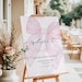 Pink Bow Graduation Welcome Sign, Coquette Party Poster (editable Canva ...