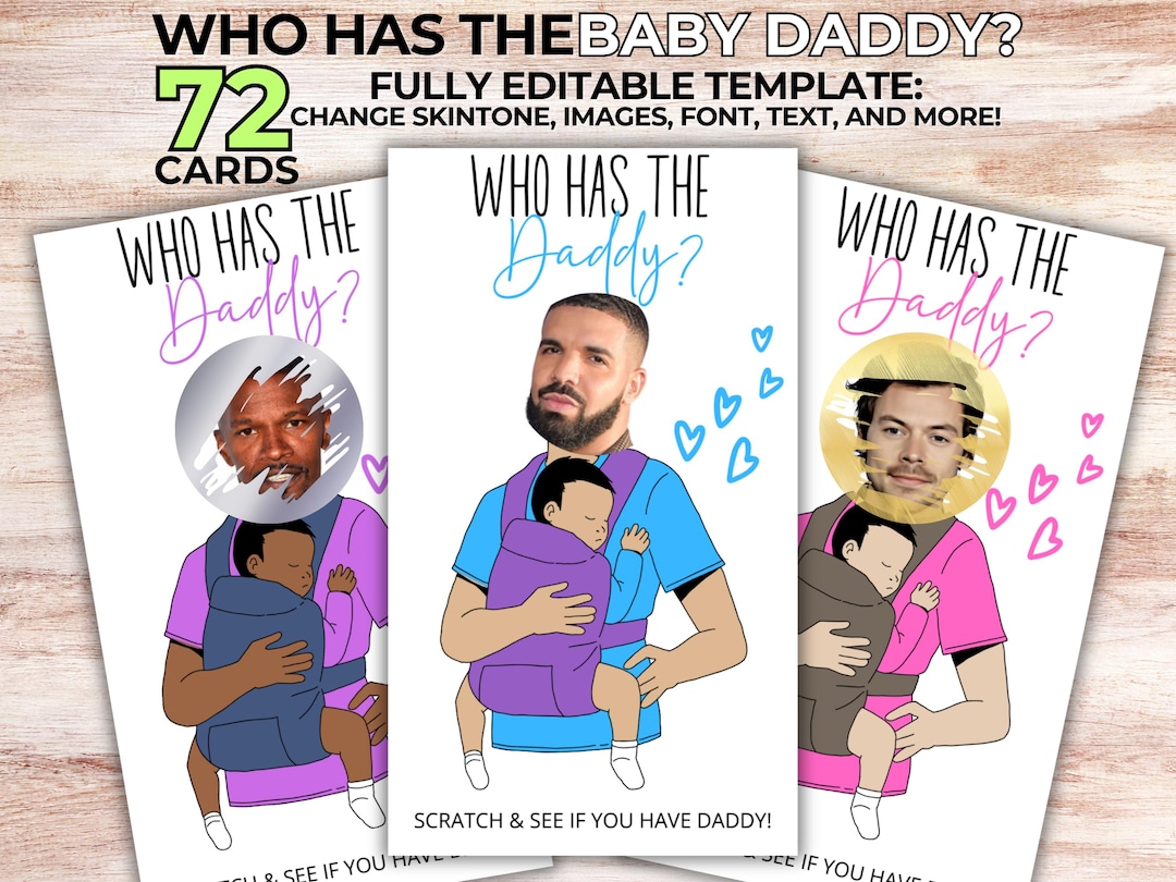 Printable Find the Dad Game, Editable Who Has Baby Daddy Baby Shower ...